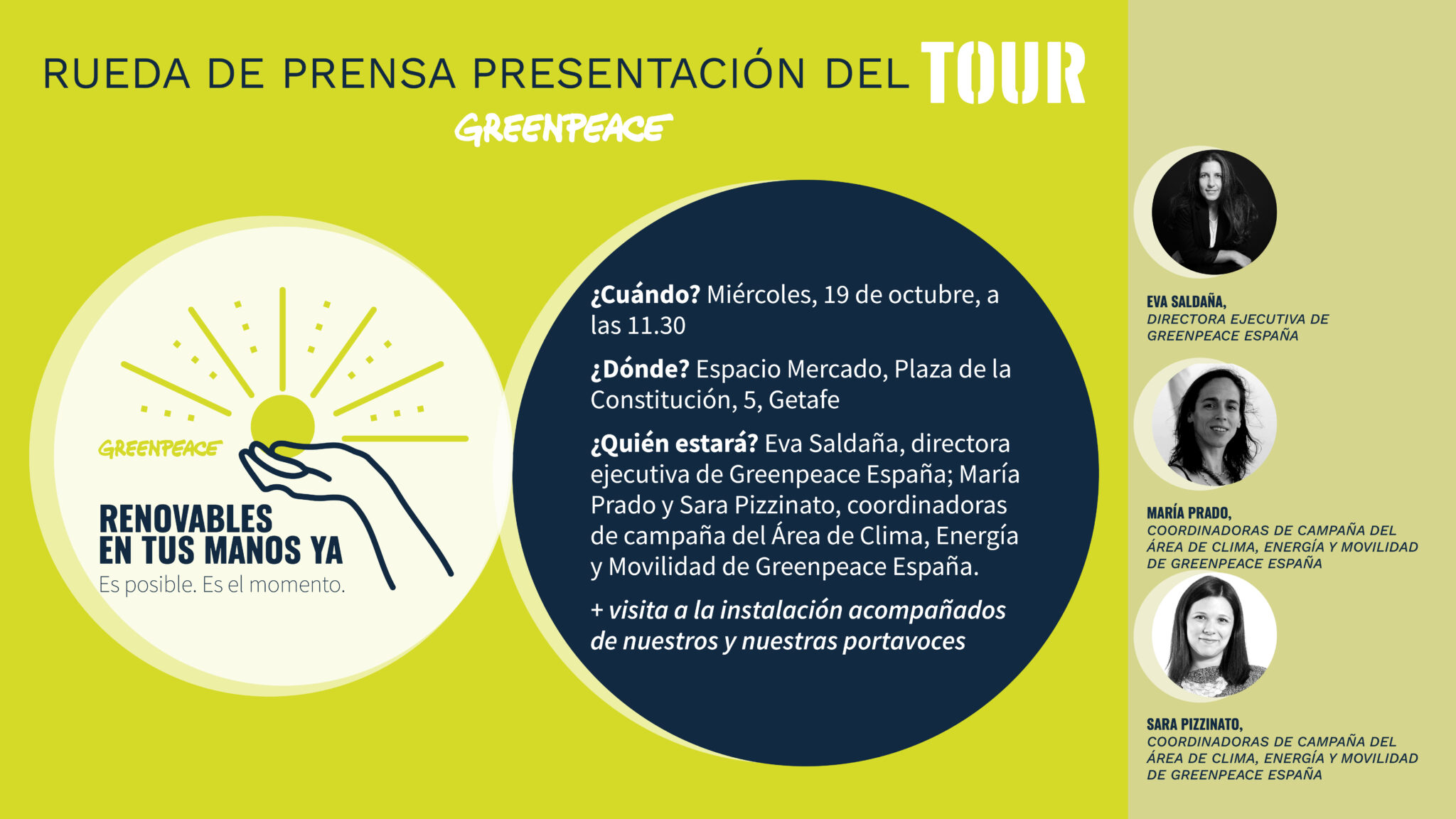 Greenpeace presenta ‘Renovables en tus manos ya' - ES | Greenpeace España